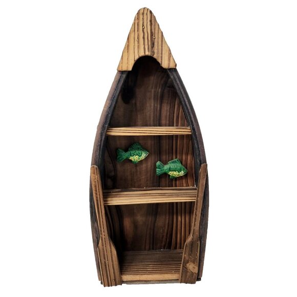 Vintage | Accents | Vintage Wood Fishing Boat Display Shelf Wall ...